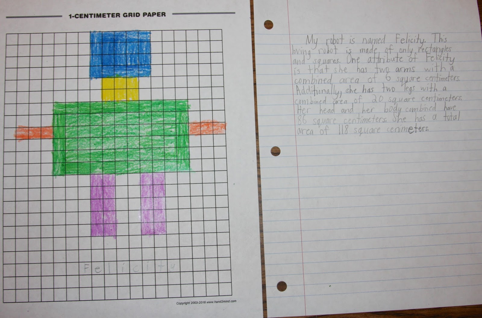 A Learning Journey: R is for Robot Area and Perimeter Art Project