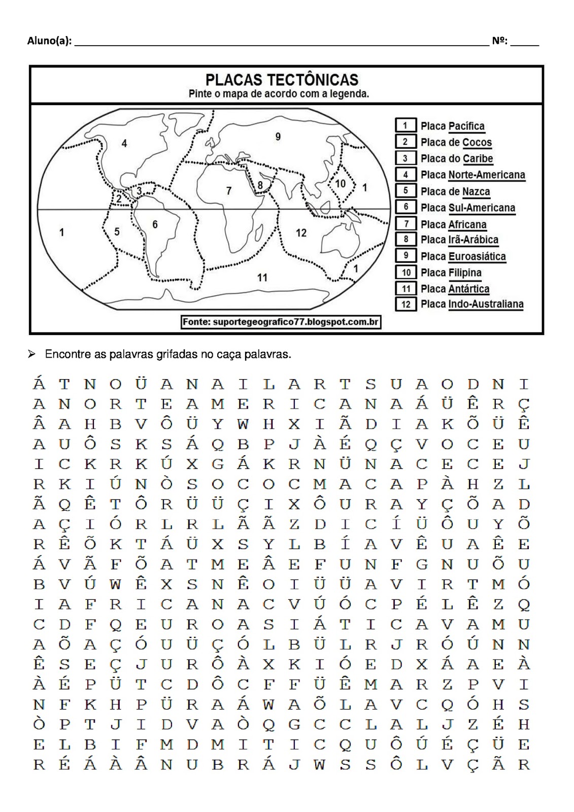 Atividade Sobre Placas Tectonicas - NAZAEDU