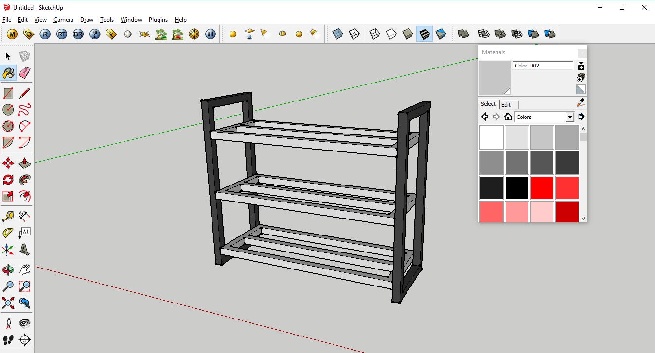 Tutorial Cara membuat Rak Sepatu 3 tingkat menggunakan Sketchup ...