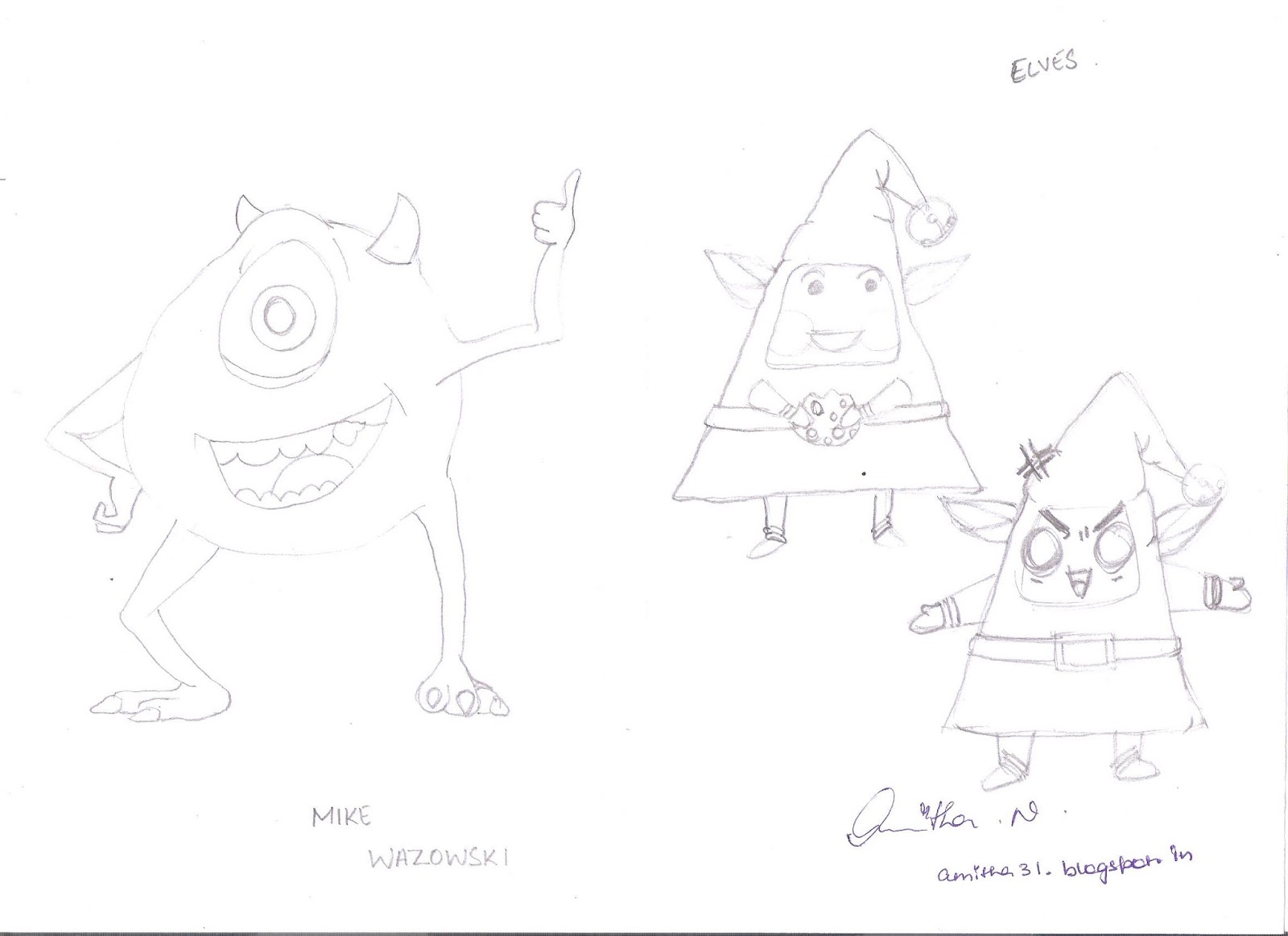 The Creative bunch: My Take on Famous Animated Character (pencil sketch)