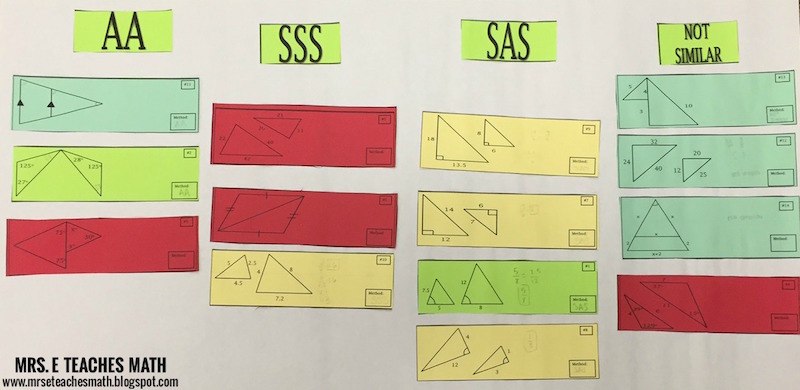 Similar Triangles Cut and Match Activity | Mrs. E Teaches Math