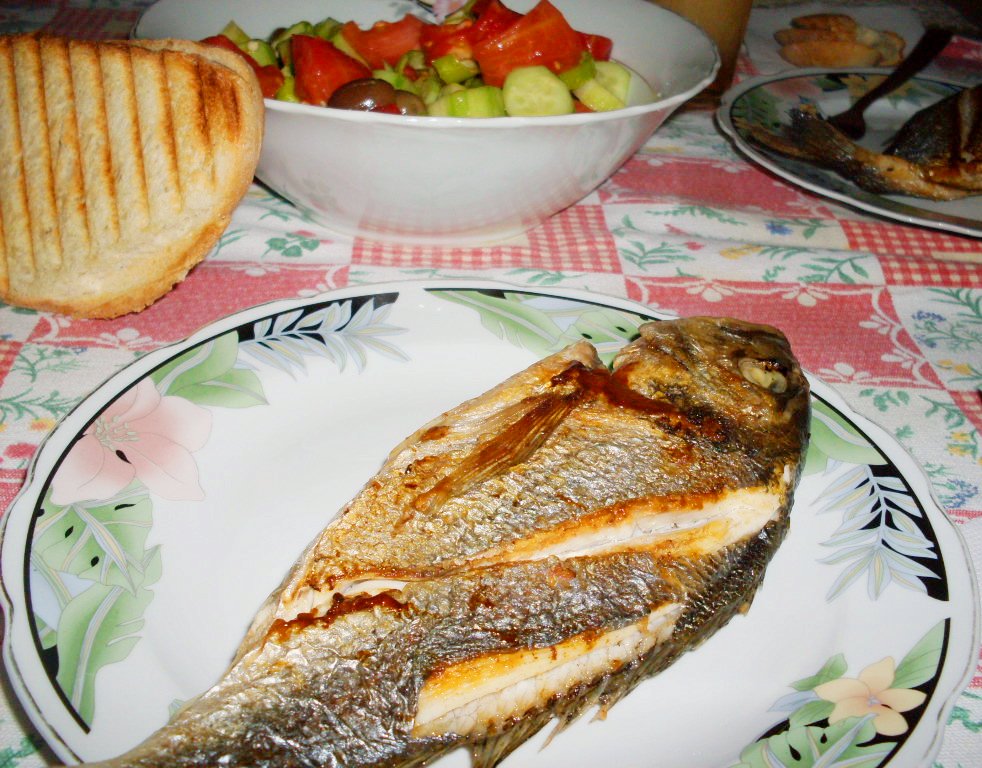 Albanian Homemade Food: Grilled Codfish