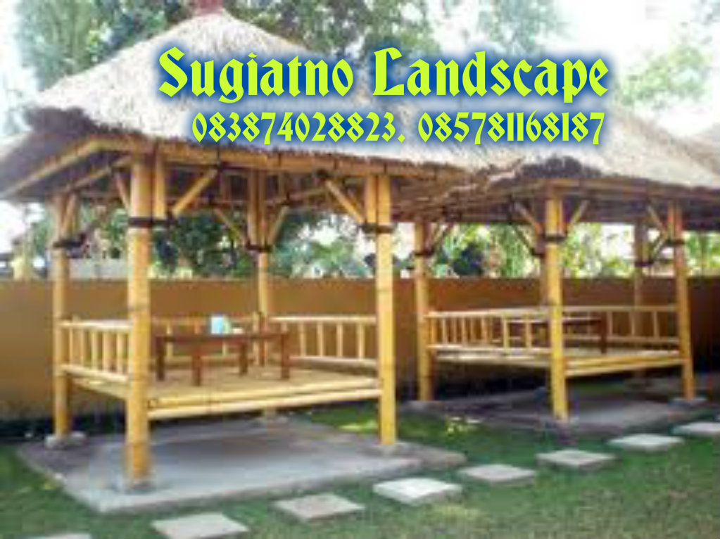 Saung bambu | Saung gazebo | Kayu kelapa | Atap sirat | Tukang Taman