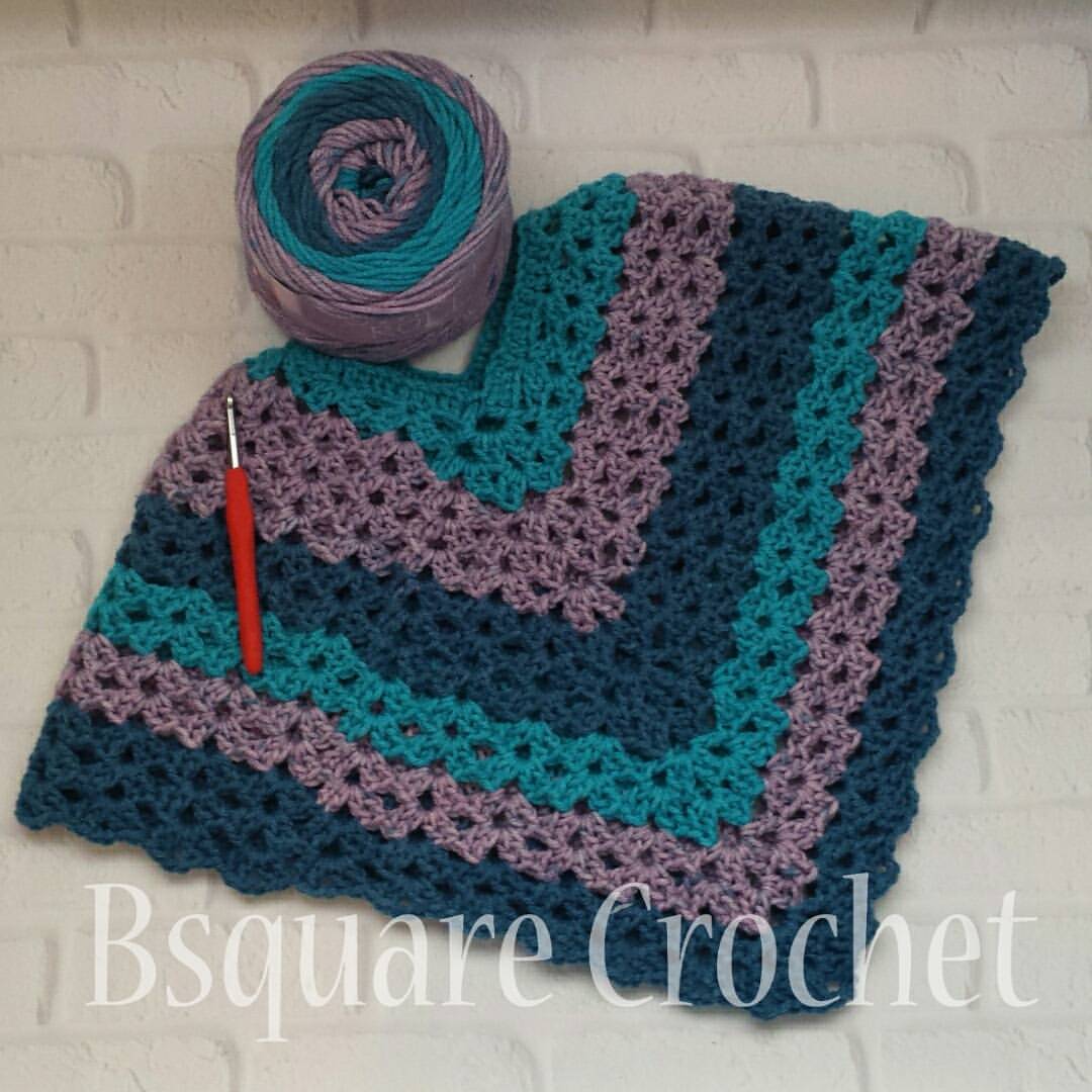 Bsquare Crochet: Children's Shell Poncho-- Pattern Review