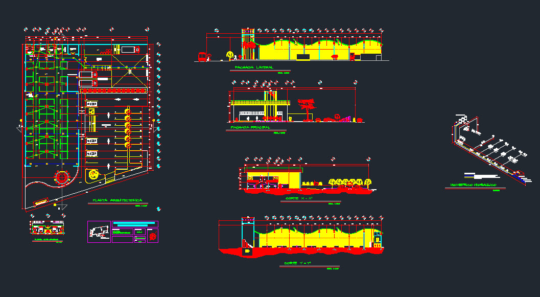 Plan Autocad d'un supermarché en dwg ~ Engineering et Architecture