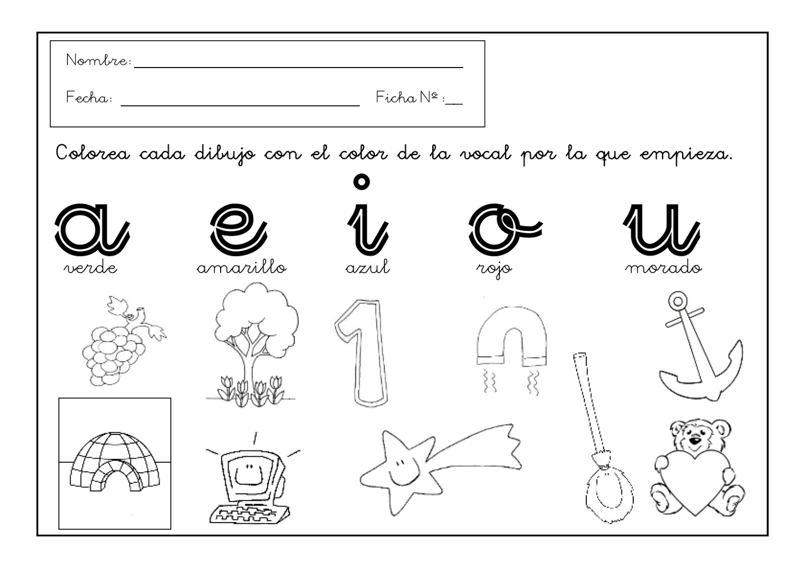 La clase de Sara: Trabajamos las cinco vocales