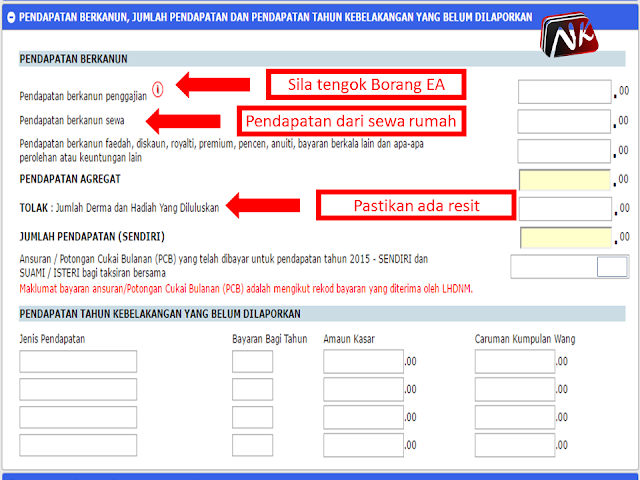 Panduan dan Langkah-Langkah Isi Borang Cukai (E-FILING) - Peluang Niaga ... Panduan dan Langkah-Langkah Isi Borang Cukai (E-FILING) - Peluang Niaga ...