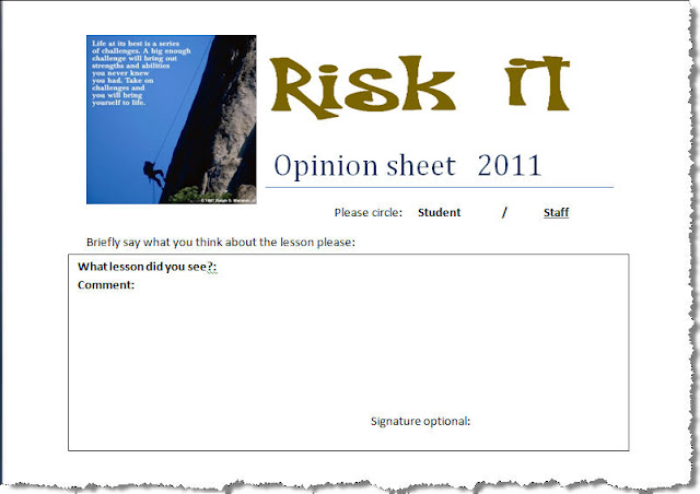 Creative Ideas in teaching through ICT: Risk IT week