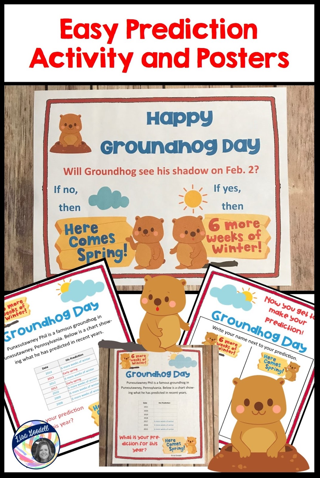 How to Use My Easy Groundhog Activities and Posters - Lisa Goodell