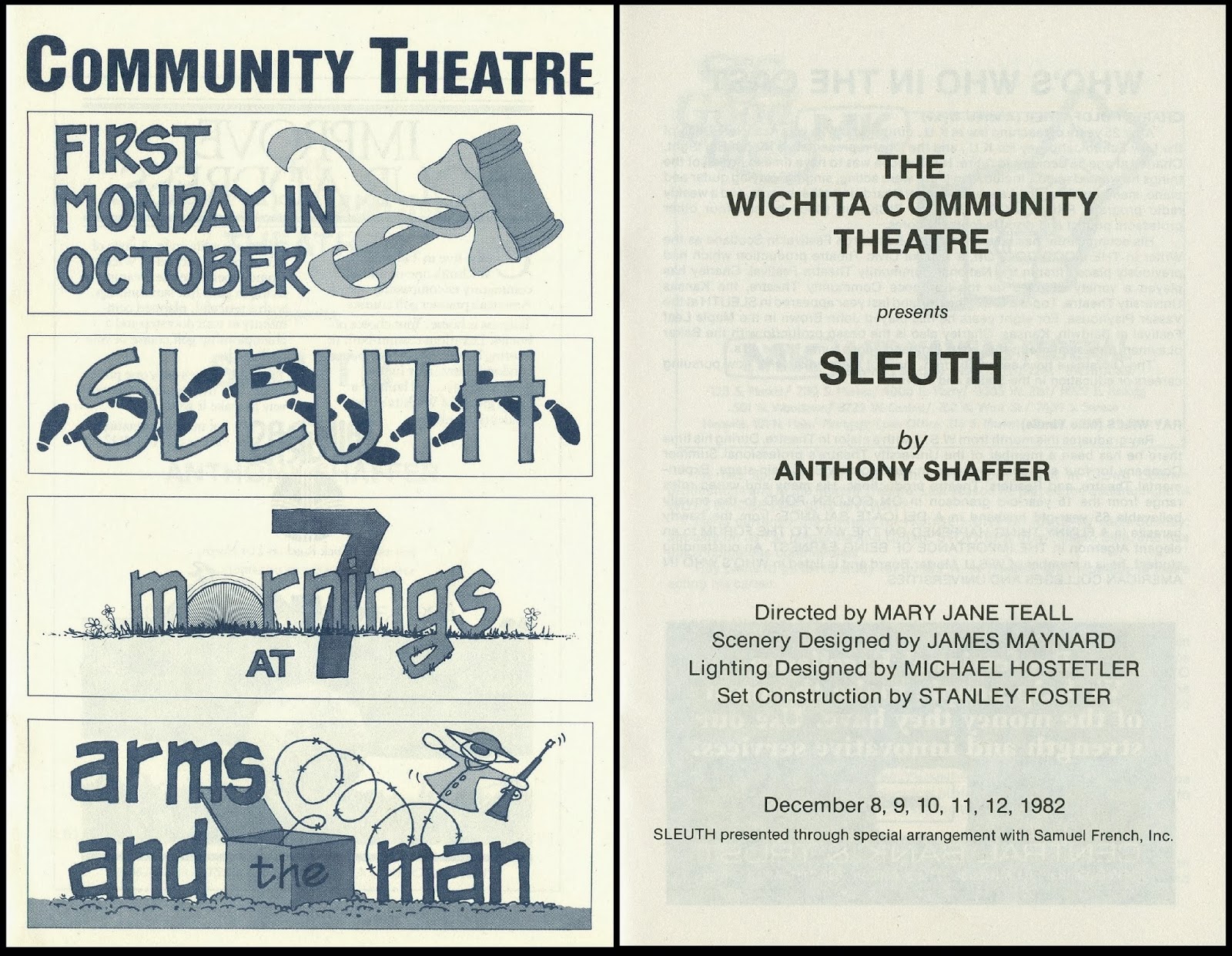 James Maynard Theatrical Designs: SLEUTH Program