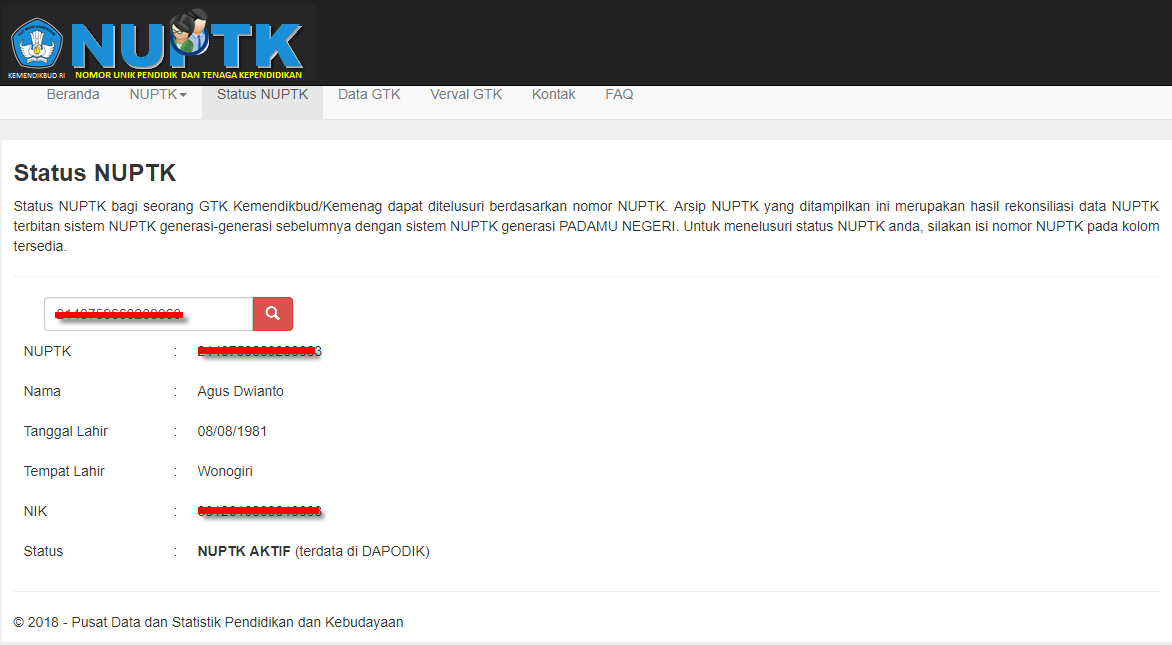 Inilah Cara Mudah Cetak NUPTK - SangPengajar.com
