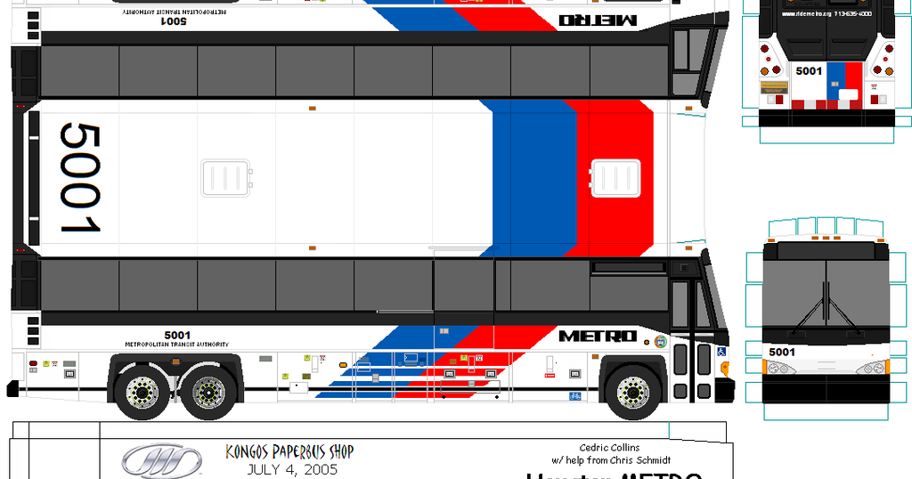 SP. Papel Modelismo: PaperCraft - Houston Metro Bus