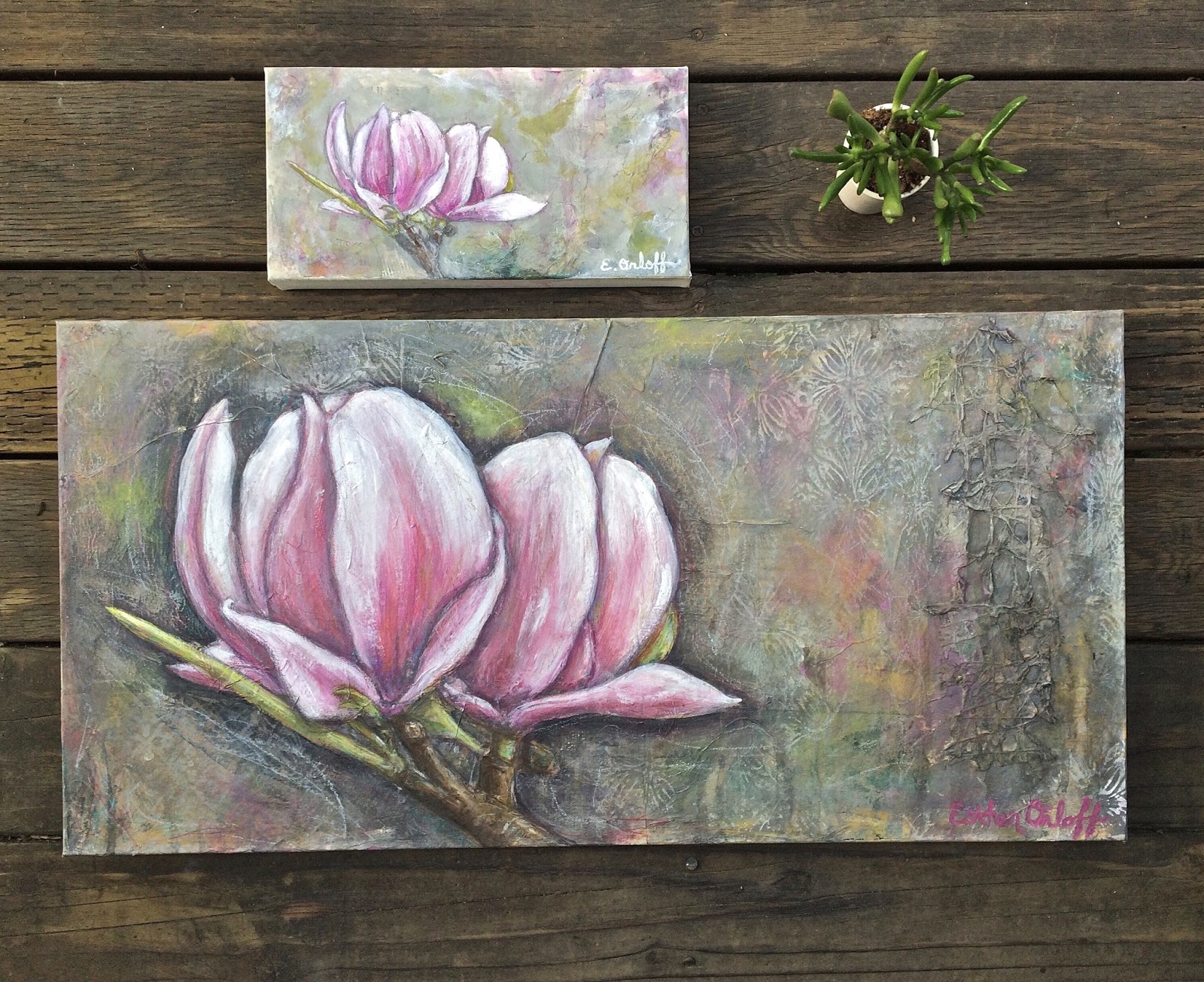 E Makes Art: Painting Magnolias