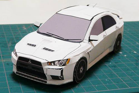 Mitsubishi Lancer Evolution X Paper Model | Paperized Crafts