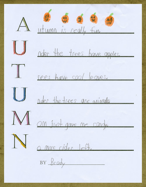 Third Grade Stars: Autumn Acrostic Poems