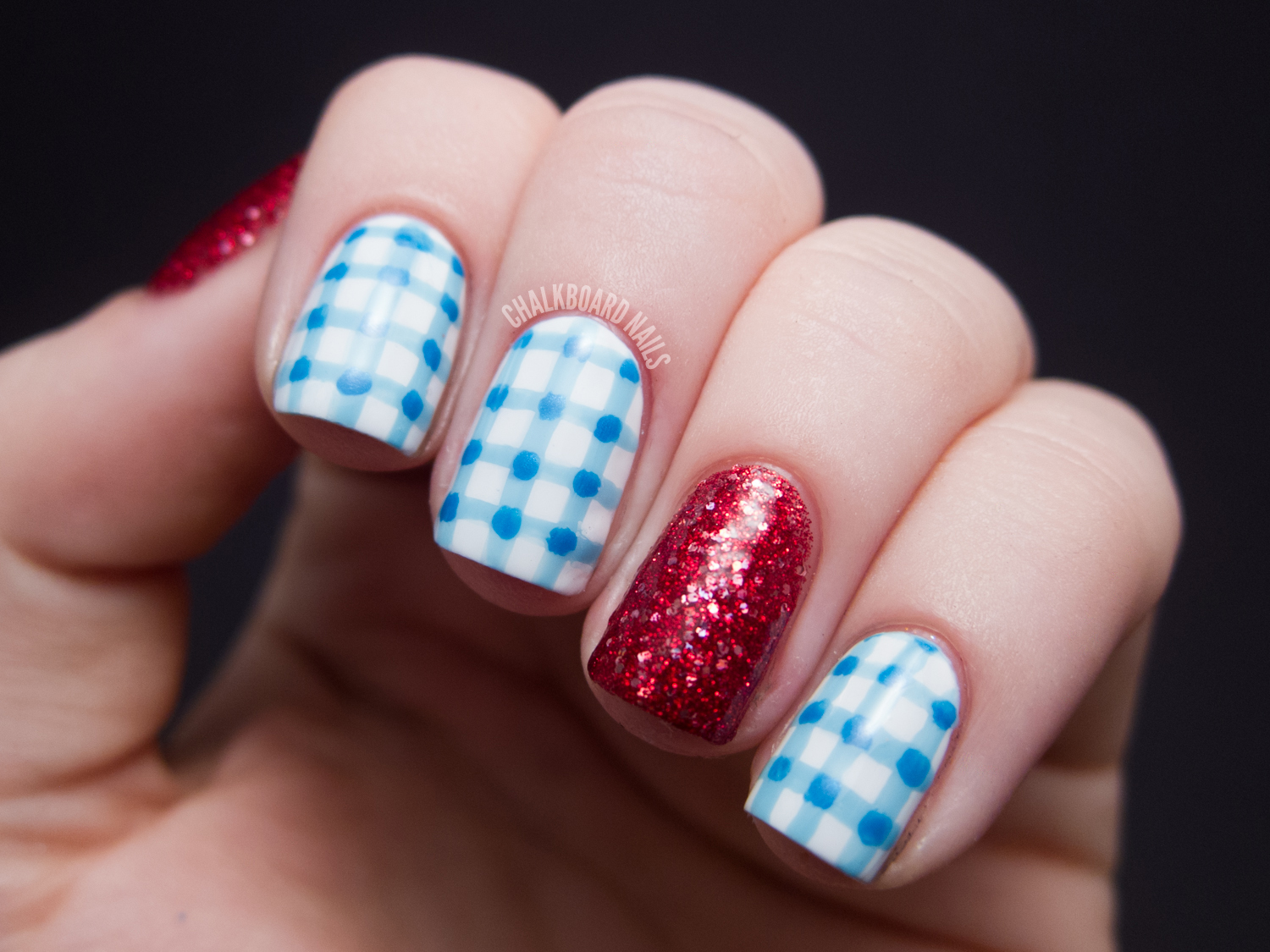 Costume Nails: Dorothy from The Wizard of Oz | Chalkboard Nails ...