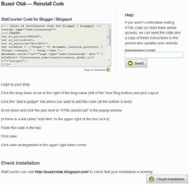 Buasir Otak: Tutorial block IP address visitor untuk Blogspot