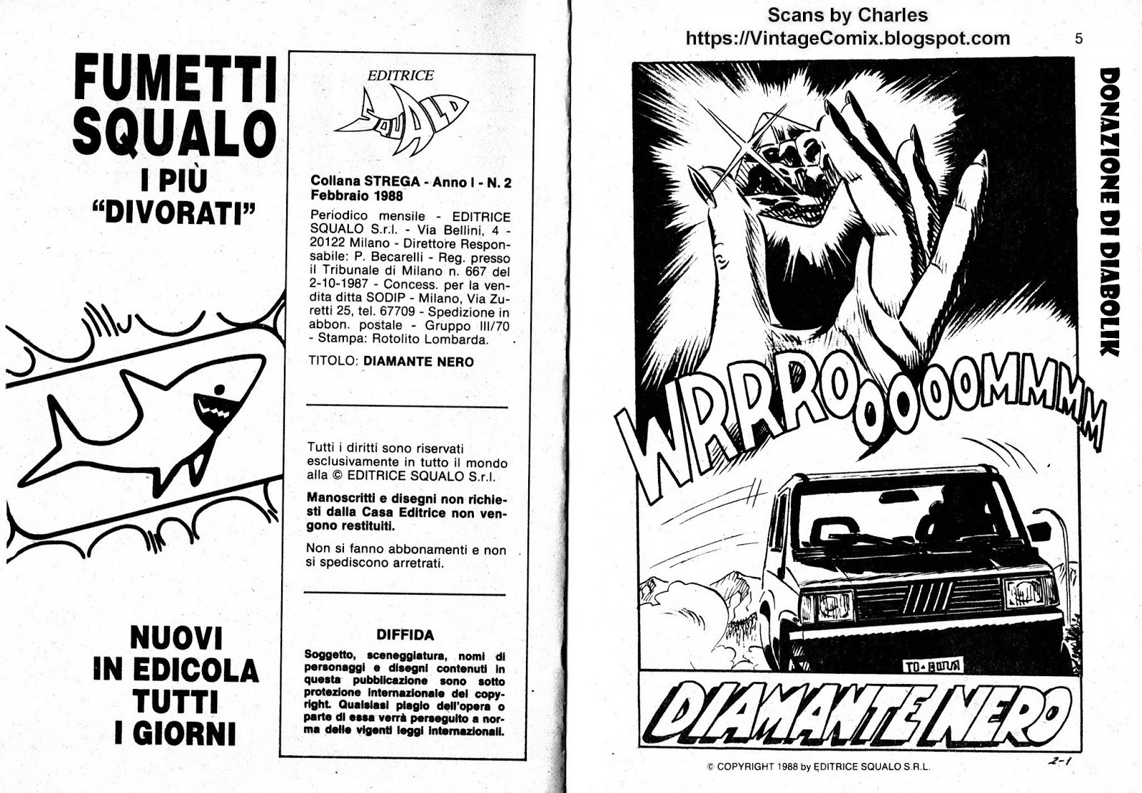 Zero In Condotta!: I MITICI FUMETTI: STREGA in.... IL DIAMANTE NERO