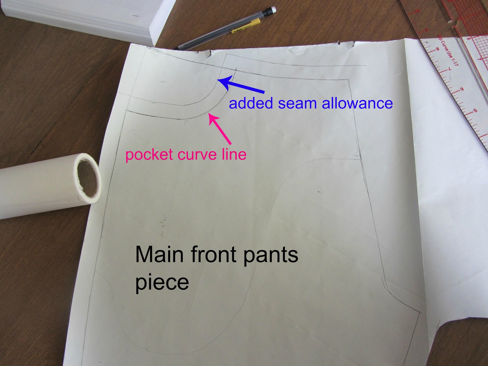 Errant Pear: Making a Jeans Pattern - Tracing the Sacrificial Lamb