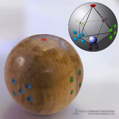 Cherry Wood Carved Round Dice | jchismar