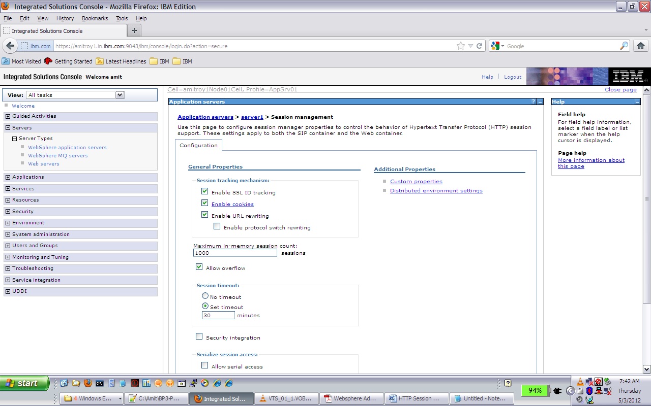 Technical Solution for You..: How to configure HTTP Session in Websphere?
