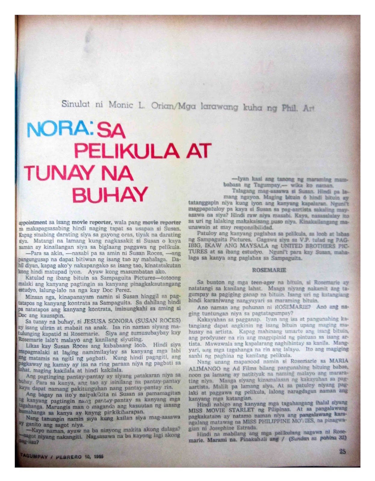 SUSAN ROCES: ANG MAGKAPATID NA SONORA: SA PELIKULA AT TUNAY NA BUHAY ...