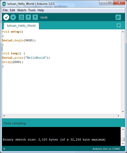 Komunikasi Serial Arduino Menampilkan Tulisan Helloworld Likeit