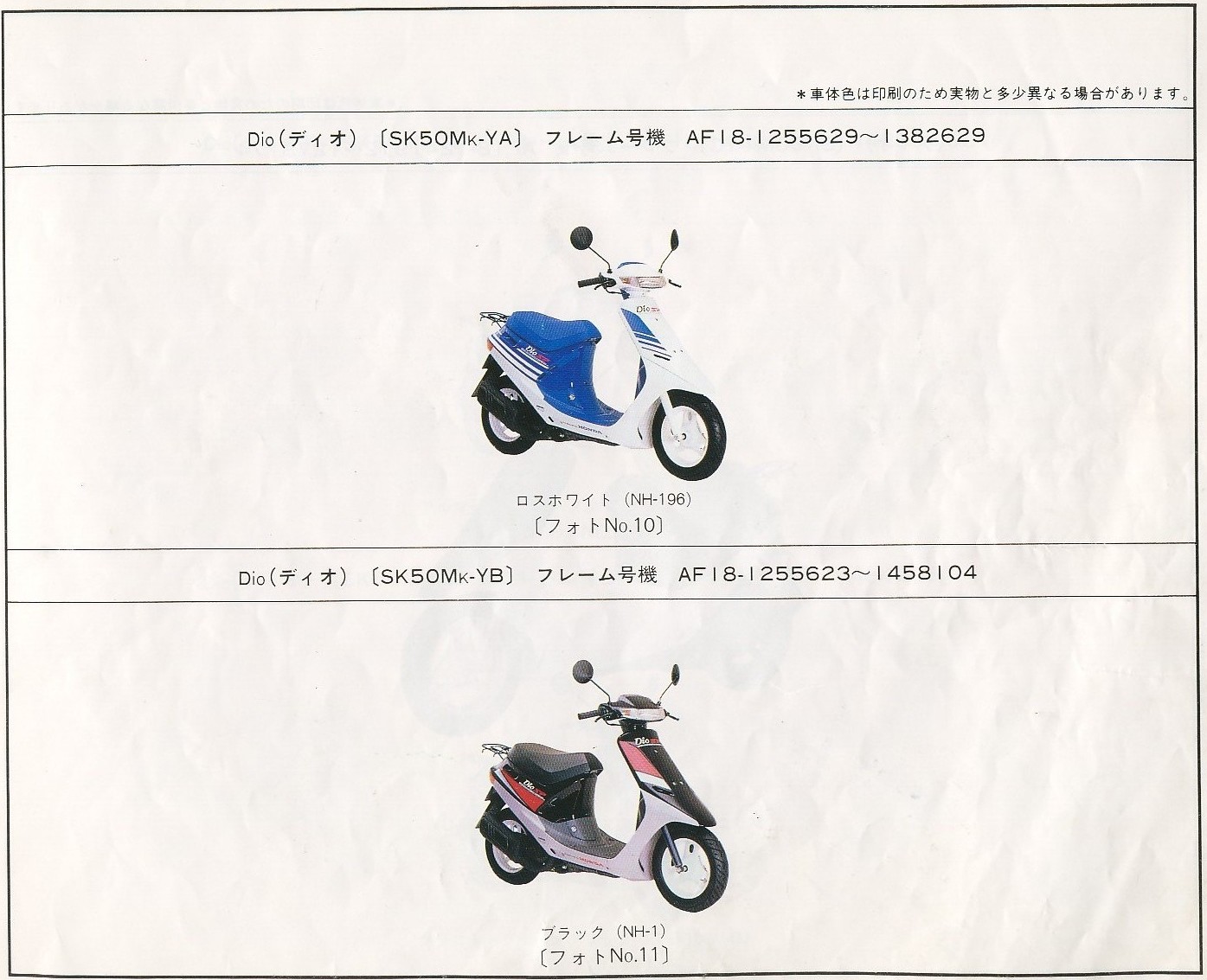 Honda Dio Italia: Advertising Honda DIO SP AF18 (1988)
