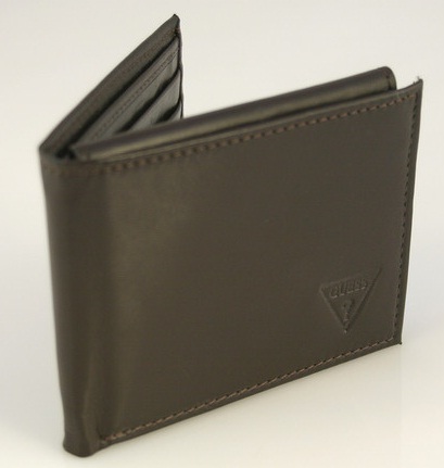 Guess Men Leather Wallet Dark Brown - Azurebagz