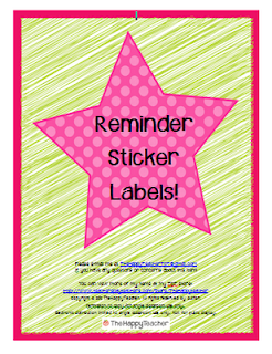 Reminder Sticker Labels! | TheHappyTeacher