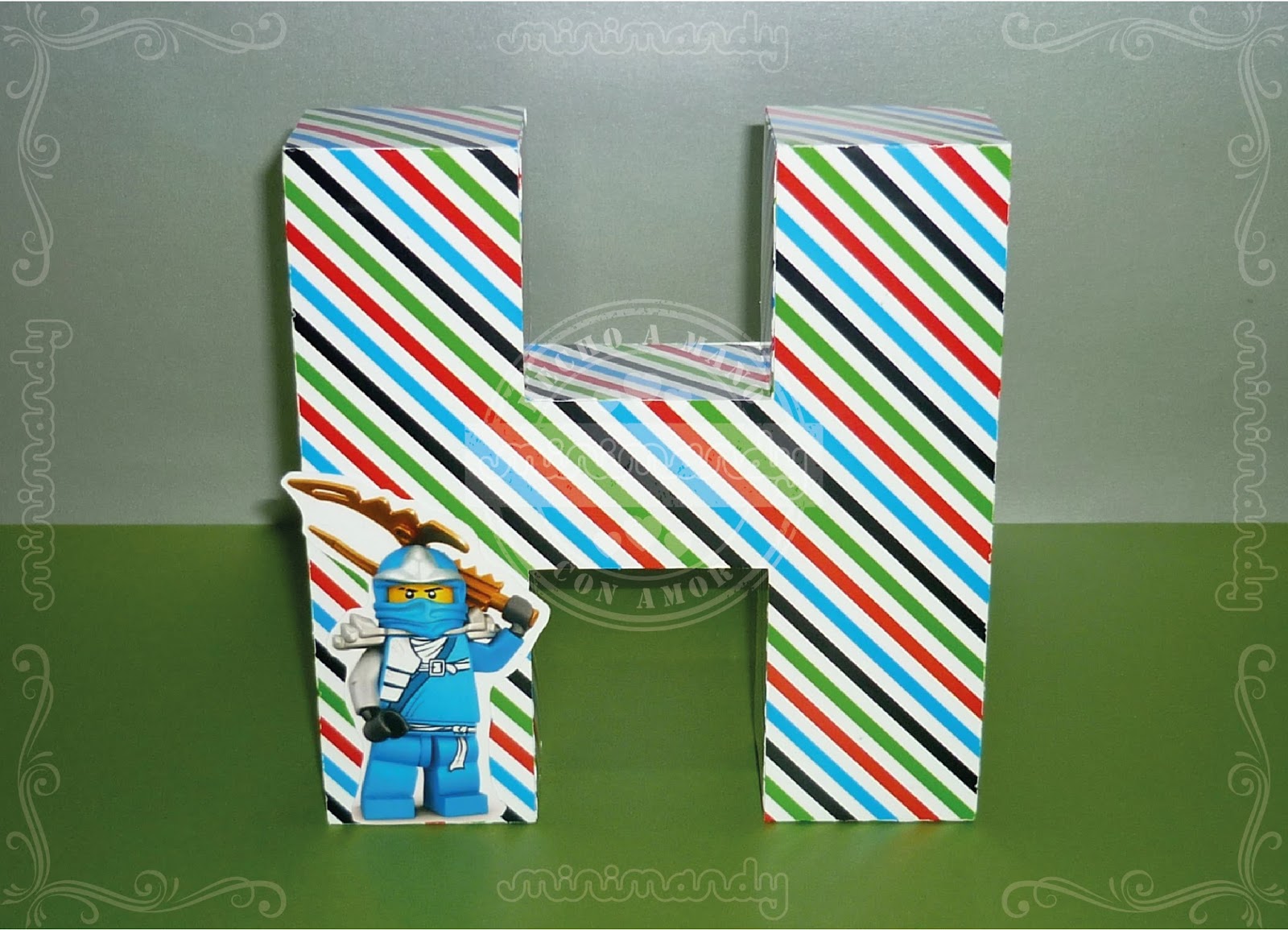MinimandySign: Letras corpóreas de papel. Lego Ninjago