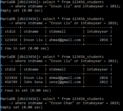 Database Laboratory: Retrieve, update and delete data from table with ...