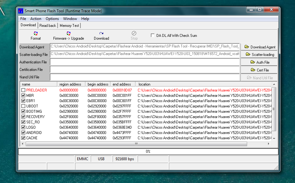 Flashear, cargar ROM stock HUAWEI Y520 U03 con SP Flash Tool - TUTORIAL ...
