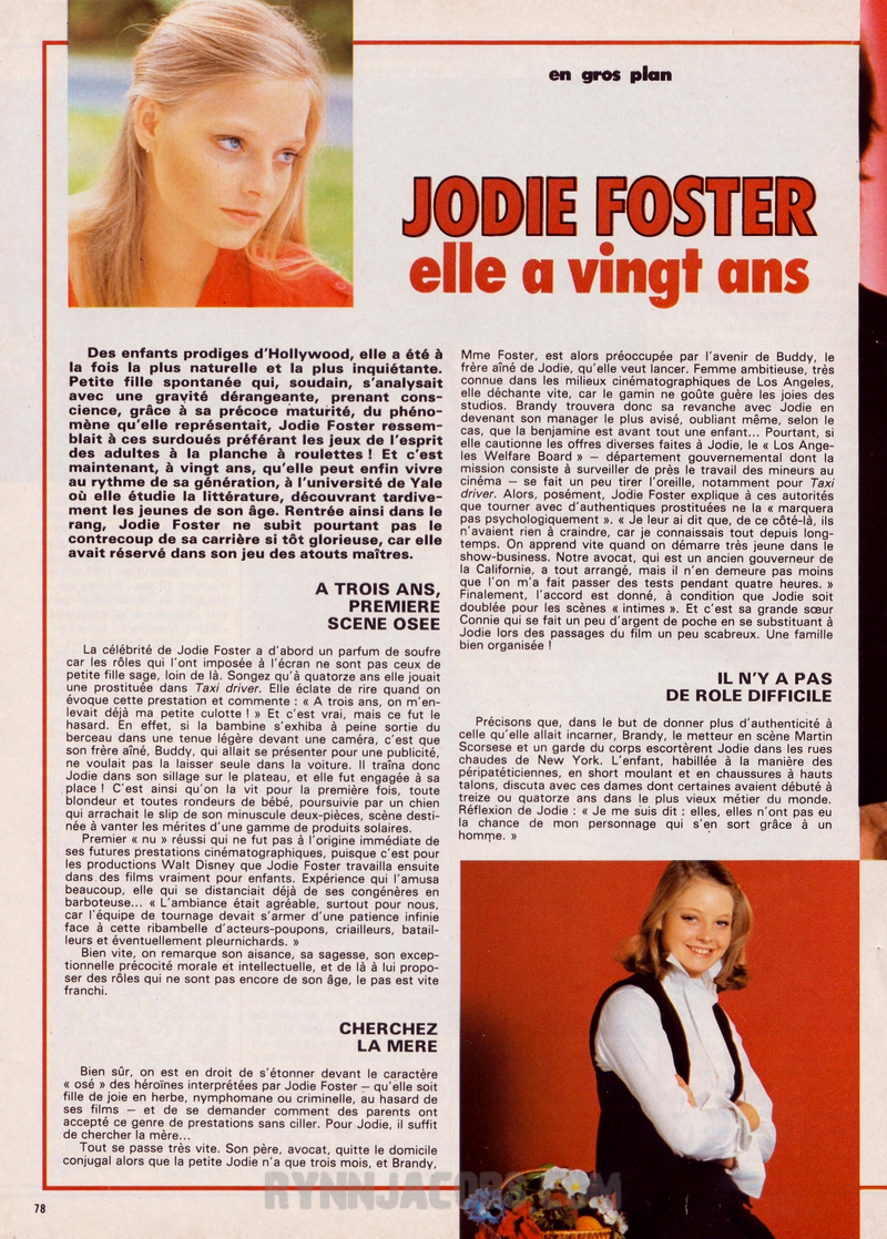 The Jodie Foster Museum: Jodie Foster. Elle a 20 ans. [1982]