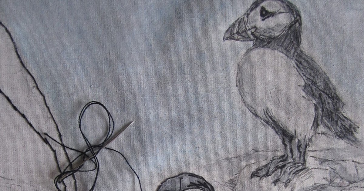 Louise Watson - Textile Artist: More work on the puffin page.