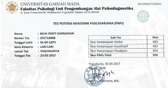 Pusat Pelatihan TPA Bappenas Jakarta: Tes Akademik Ugm Potensi