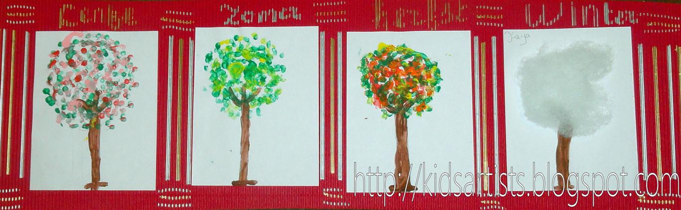 Kids Artists: Four season trees
