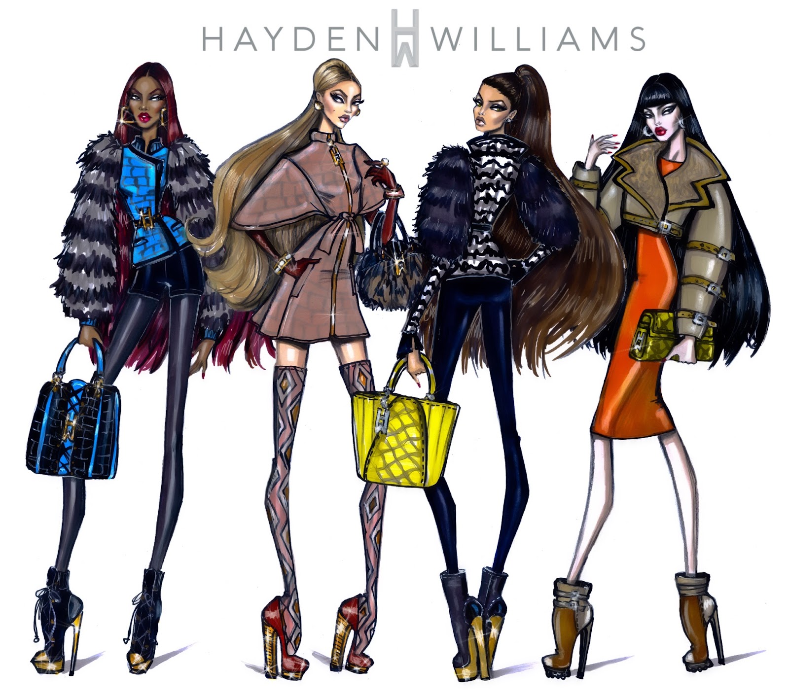 Hayden Williams Fashion Illustrations: FW15 collection by Hayden Williams
