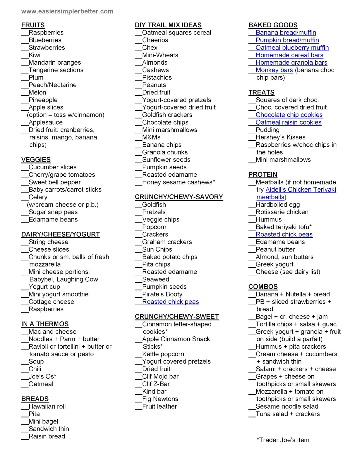 Easier Simpler Better: Lunchbox Packing Ideas