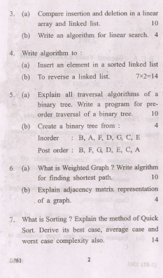 CDLU B.C.A II Year BCA-201 Data Structure Using C 2013 Question Paper ...