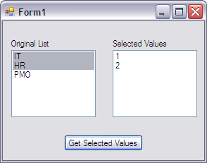 Code Seeker: Get SelectedValues from Listbox Control in VB.NET