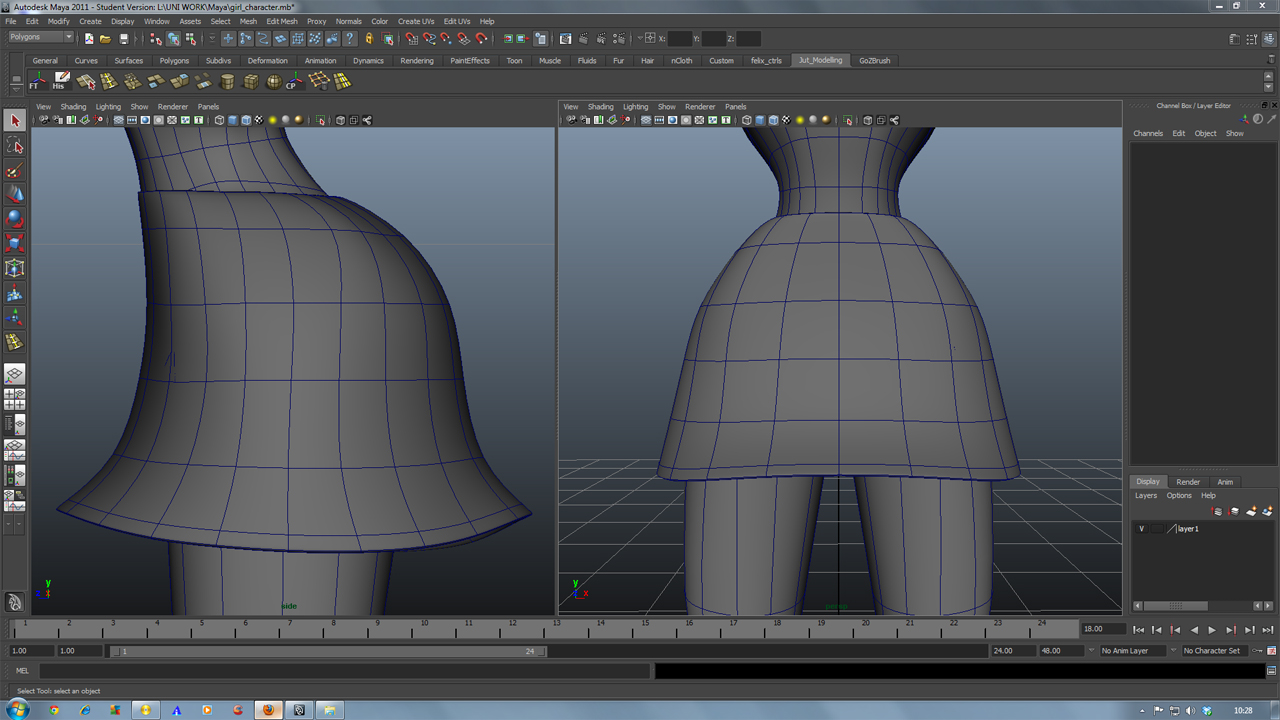 Jut's Blog: Maya - Character Modelling, Stylized Female.