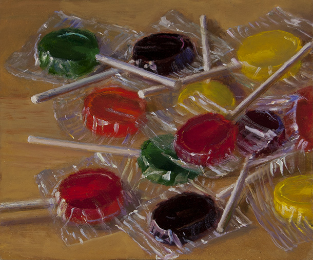 Wang Fine Art: lollipop candies, 5x6 inches, a painting a day, daily ...