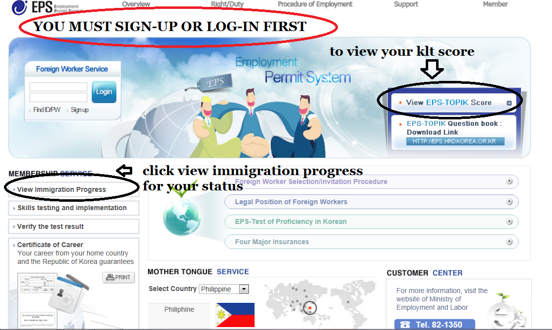 TO VIEW YOUR EPS ONLINE REGISTRATION STATUS ~ FIRST TIME