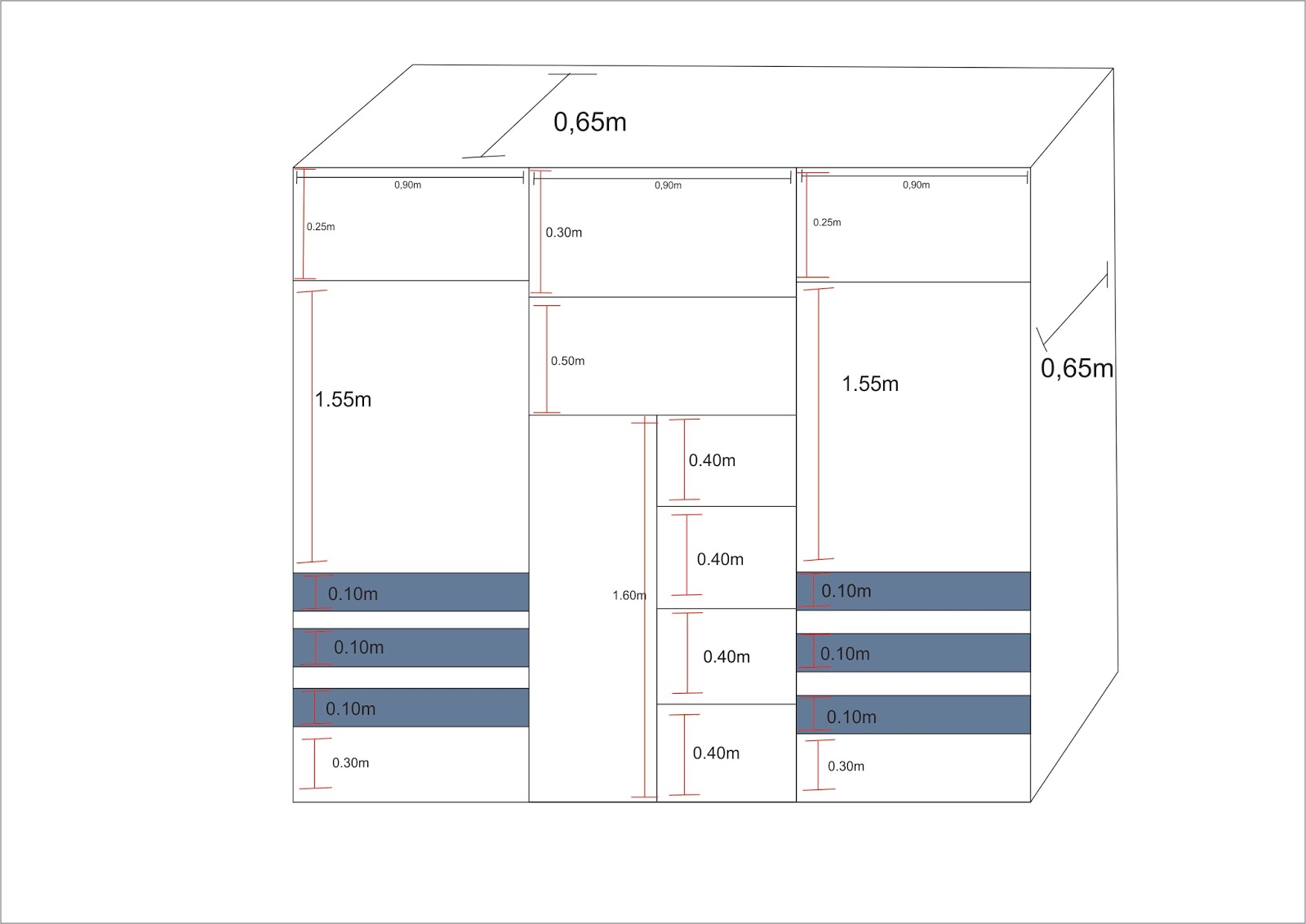 Guarda Roupa Modelo, medidas, e plano de corte passo a passo completo