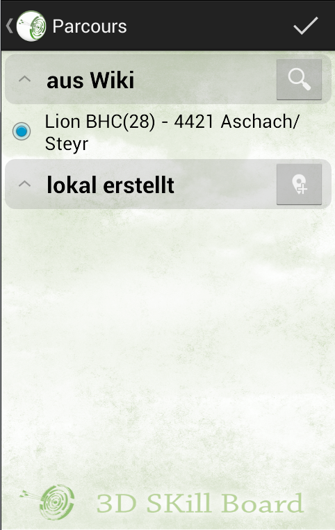 3D SKill Board: Parcours - Auswahl und Erstellen