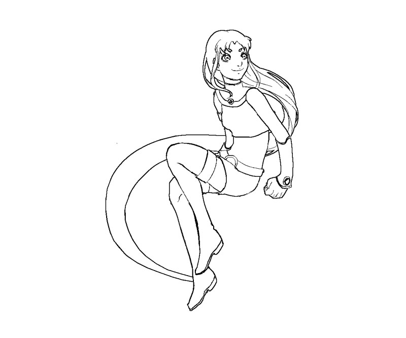 Teen Titans Starfire Coloring Coloring Pages