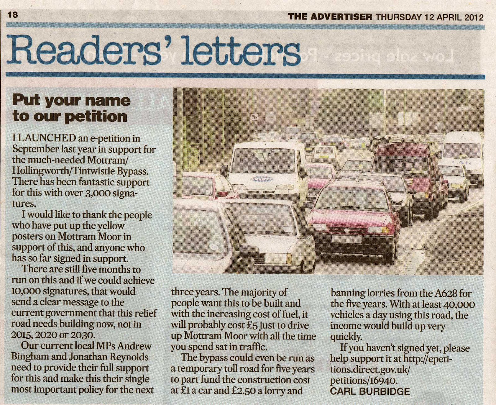 Tameside Citizen: Lord Pendry says bypass battle must continue