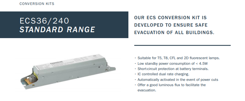 POWERCRAFT - CONVERSION KITS ECS36/240 | EMERGENCY LIGHTING (LAMPU ...