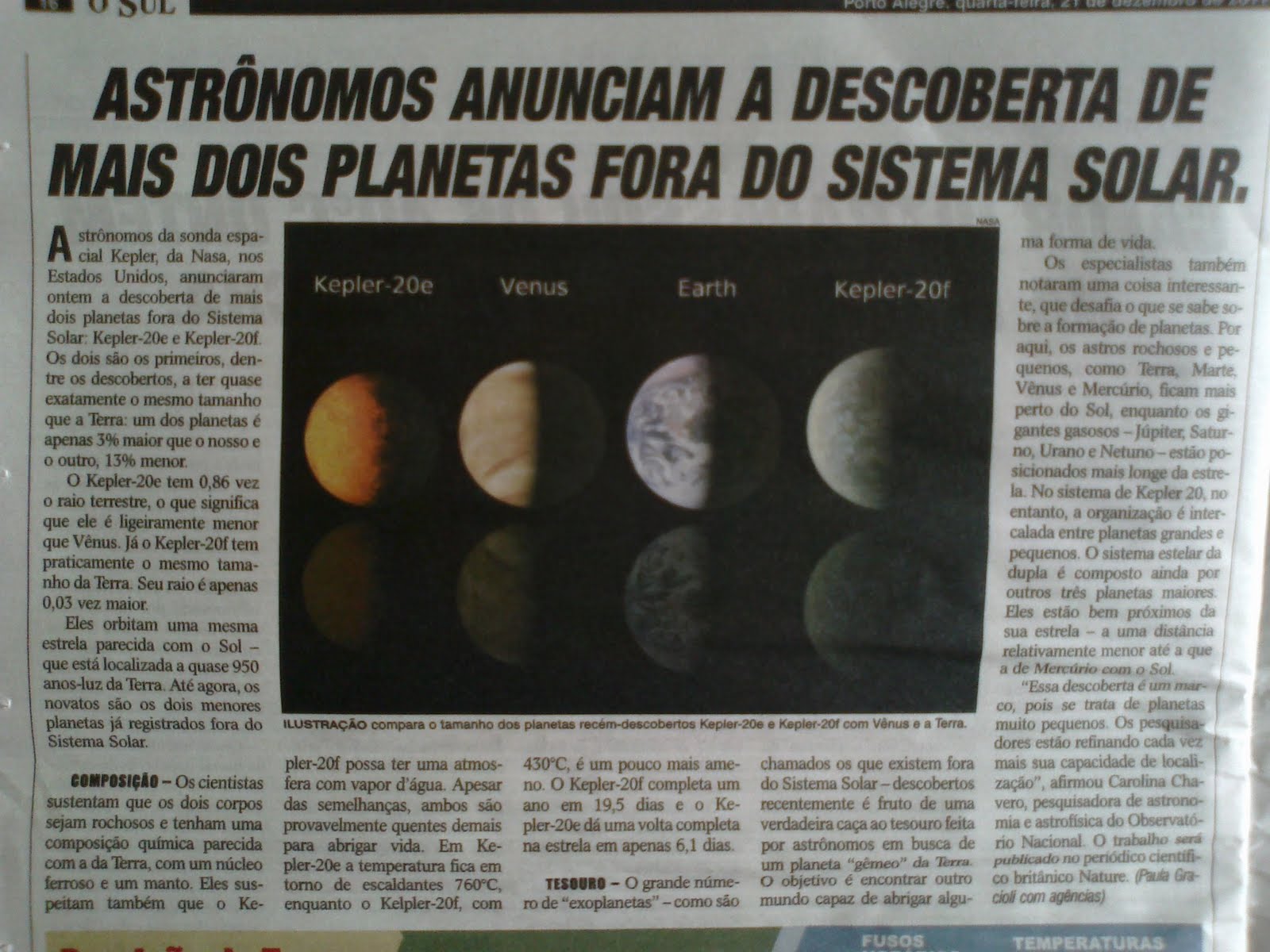 O CÉU AO NOSSO ALCANCE: Reportagem - Mais planetas